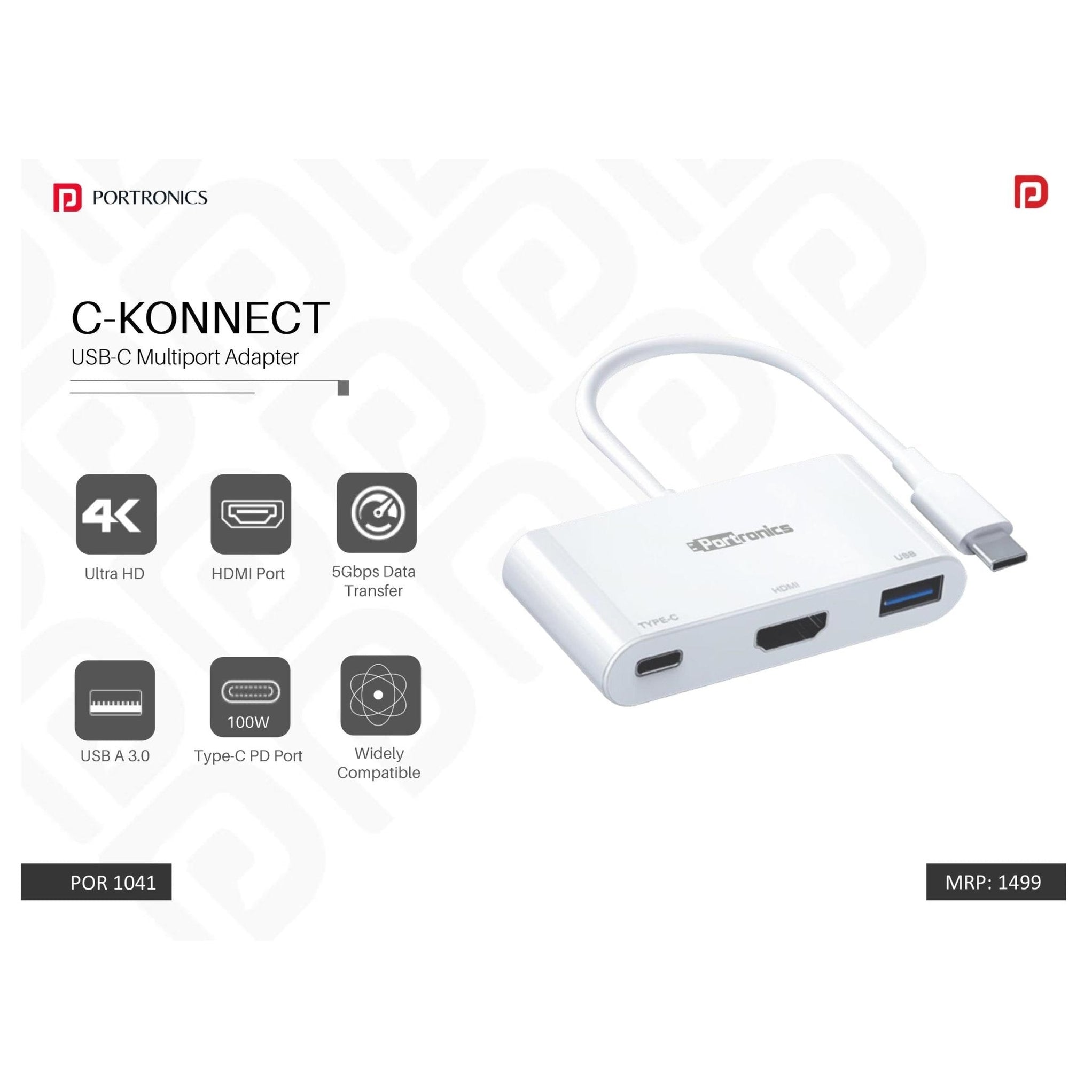 Portronics USB-C Multiport Adapter - POR 1041 — Metro Corporate Concepts